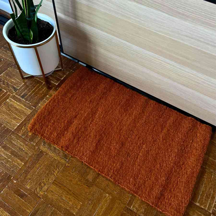 Handwoven Terracotta Copper Rug – Natural Fiber Doormat | CoffeeRugs