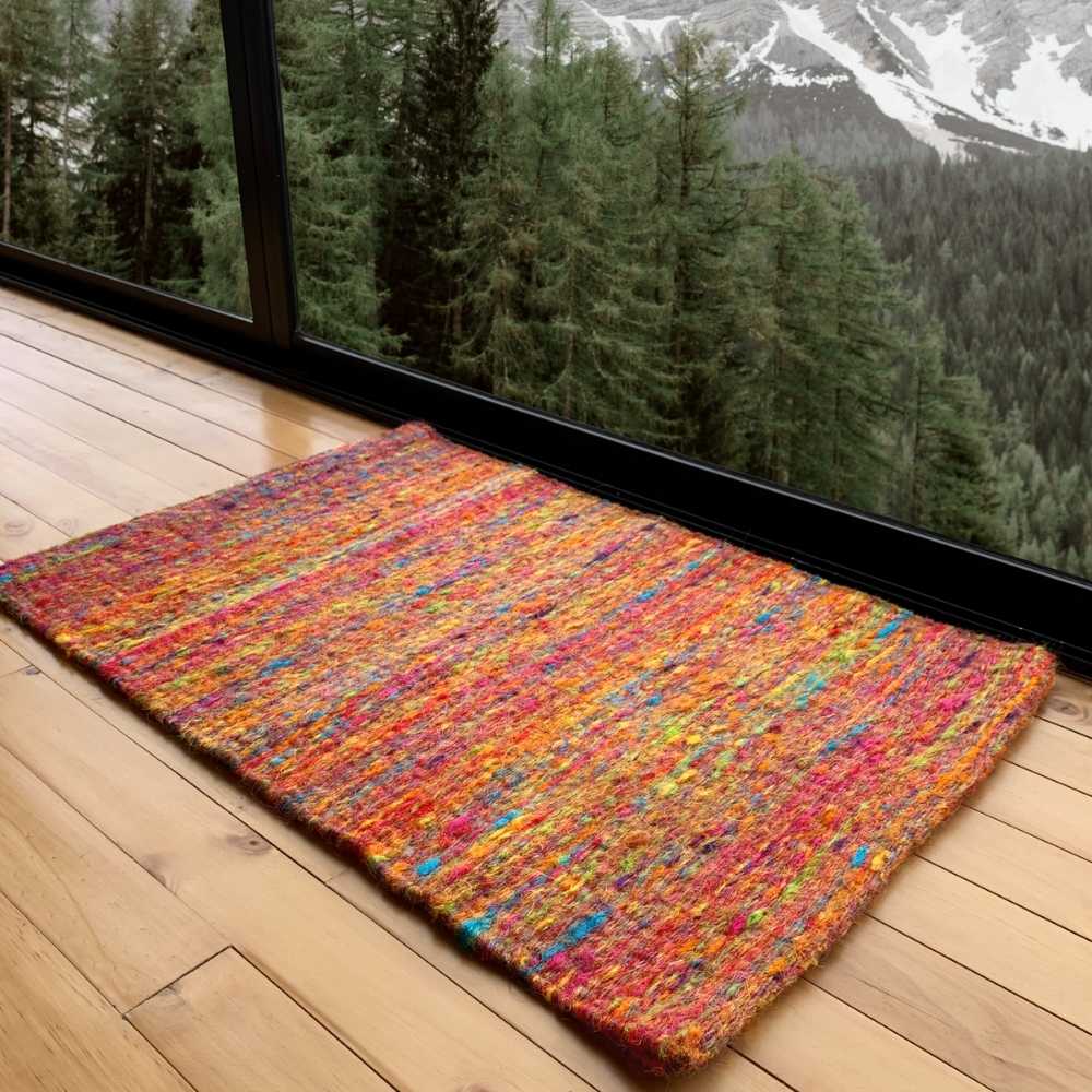 Red Lava Hues Sisal Rug - Colorful Area Rug | CoffeeRugs
