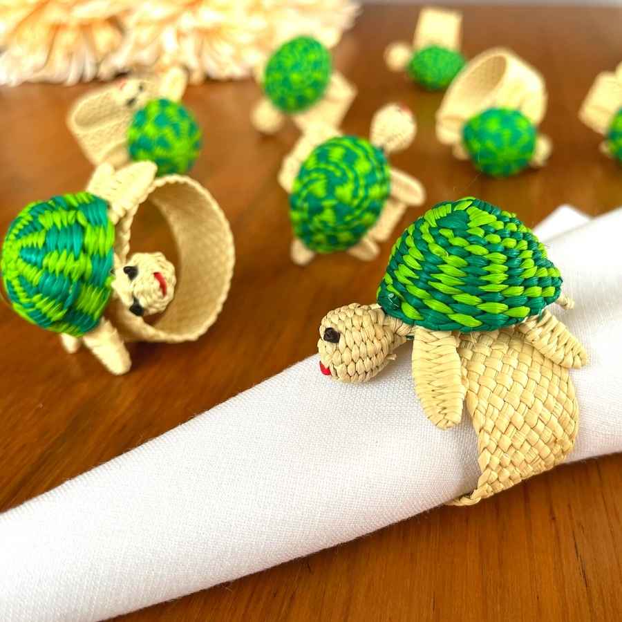 Napkin Rings Turtles - Handwoven | IndieArt